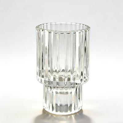 China 6 Piece Home Glass Candle Holders , Cylinder Clear Votive Candle Holders for sale