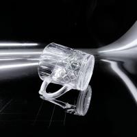 China 6-Pack 145ML Lead-Free Crystal Glass Cups with Handle - Elegant Serving for Cafes, Restaurants and Offices for sale