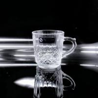China 6-Pack 145ML Lead-Free Crystal Glass Cups with Handle - Elegant Serving for Cafes, Restaurants and Offices for sale
