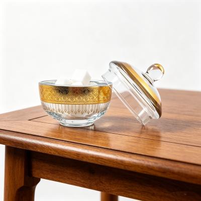 China Customized Glass Candy Bowls 230g Crystal Candy Bowl With Lid for sale