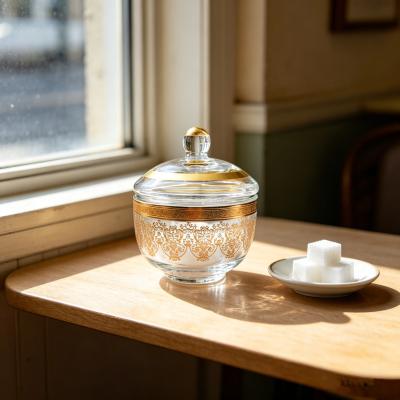 China 230g Small Candy Bowls , Decorative Clear Glass Candy Bowl With Lid for sale
