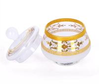 China Arabic Crystal Glass Candy Bowls Real Gold Delicate Customized Color for sale