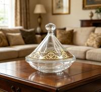 China Clear Glass Sugar Bowls Classic Pointed Top Sugar Pot 350g for sale