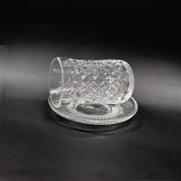 China Durable Glass Drinking Sets 6pcs Turkish Cups 6pcs Saucers Luxury Designed for Restaurants Hotels and Cafes for sale
