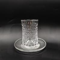 China Durable Glass Drinking Sets 6pcs Turkish Cups 6pcs Saucers Luxury Designed for Restaurants Hotels and Cafes for sale
