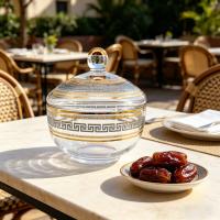 China 230g Clear Glass Sugar Bowl Pot 250ml Capacity For Food Storage Luxry Design for sale