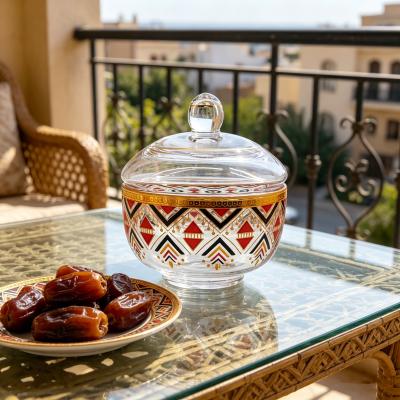 China 300ml Small Clear Glass Sugar Bowl With Lid Contemporary Shape for sale