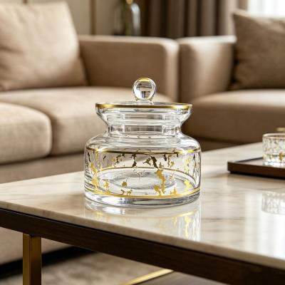 China Medium Size Glass Sugar Bowls 485g Round Glass Bowls With Lids for sale