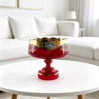 China Daily Decorative Glass Fruit Bowls Piled Flower Pattern Smooth Surface for sale