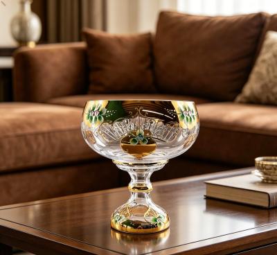 China Transparent Elegant Glass Fruit Bowl Smooth Surface Handmade Glass Bowl for sale