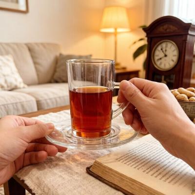 China Elegant 36pcs Glass Cup Sets 12pcs Turkish Cups 12pcs Saucers 12pcs Cawa Cups Perfect for Catering Events Hotels and Cafes Stylish for sale