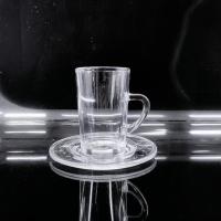China Eco Friendly Glass Drinking Sets 6pcs Turkish Cups 6pcs Saucers OEM ODM  Perfect for Hospitality Venues Including Bars Cafes and Restaurants for sale
