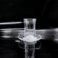 China Max diameter 56mm Clear Glass Tea Cup 6pcs Turkish Cups 6pcs Saucers without Handle Stylish Solution for Tea Service for sale