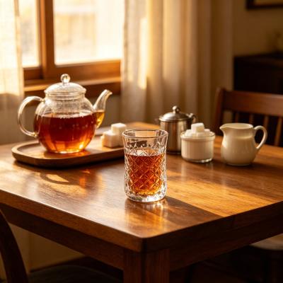 China Wedding Glass Cup Sets 6 Pieces Turkish Cups Featuring Three Patterns Or Customized Perfect For Hotels Restaurants And Cafes for sale