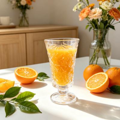 China OEM Glass Juice Cups 112mm Height Custom Logo Customization Ideal for Commercial Juice Serving and Hospitality Industry for sale