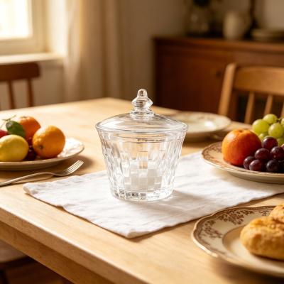China Transparent Decorative Glass Candy Bowls Lead-free Crystal Glass Clear Bowls Great for Candy Storage and Event Decoration for sale