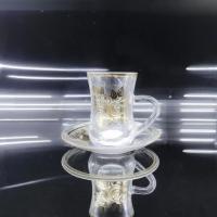 China Luxury Glass Tea Cup Sets 6pcs Turkish Cups 6pcs Saucers  Crafted to Enhance Daily Life with Stylish Tea Drinking Experience for sale