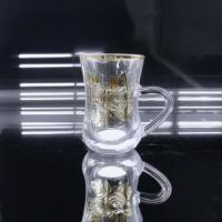 China 83ml Glass Tea Cup 6pcs Turkish Cups Decal with Pearl Design Perfect for Daily and Tea Tasting Sessions for sale