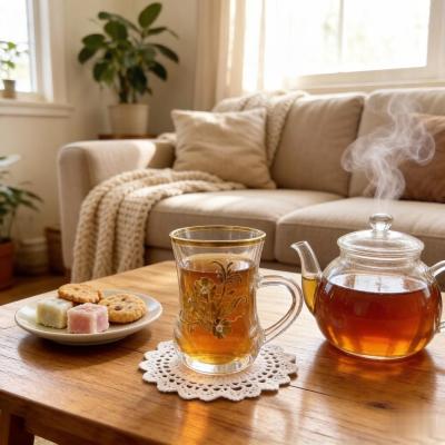 China Glass Tea Cups Set 6pcs Turkish Cups Lead-free Crystal Glass Stylish Clear Design Ideal for Restaurants Cafes and Tea Houses for sale