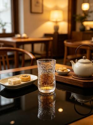 China Clear Glass Tea Cup Set 6pcs Turkish Cups Max Diameter 56MM Stylish Transparent Cup Perfect for Tea Lovers for sale