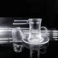 China Soda-lime Glass Glass Cup Sets 12pcs Turkish Cups 12pcs Saucers 12pcs Cawa Cups Suitable for Restaurants Cafes and Offices for sale