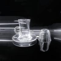 China Durable Glass Drinking Sets 6pcs Turkish Cups 6pcs Saucers 6pcs Cawa Cups Suitable for Hotels Bars Restaurants and Food Service Providers for sale