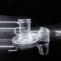 China Glass Tea Cup Set 6pcs Turkish Cups 6pcs Saucers 6pcs Cawa Cups Clear Glass Perfect for Bar and Coffee Shop Tea Presentation for sale
