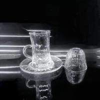 China Glass Tea Cup Set 6pcs Turkish Cups 6pcs Saucers 6pcs Cawa Cups Clear Glass Perfect for Bar and Coffee Shop Tea Presentation for sale