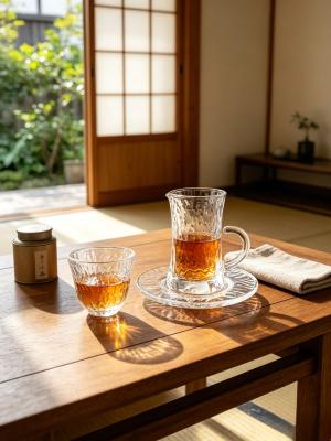 China Glass Tea Cup Set 6pcs Turkish Cups 6pcs Saucers 6pcs Cawa Cups Clear Glass Perfect for Bar and Coffee Shop Tea Presentation for sale