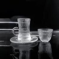 China 36pcs Set Glass Cup Sets 12pcs Turkish Cups 12pcs Saucers 12pcs Cawa Cups Elegant Glassware Suitable For Cafes And Event Spaces for sale