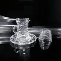 China Glass Cup Sets 6pcs Turkish Cups 6pcs Saucers 6pcs Cawa Cups Machine Pressed Craft Perfect for Daily Life Drinking for sale