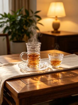 China Glass Cup Sets 6pcs Turkish Cups 6pcs Saucers 6pcs Cawa Cups Machine Pressed Craft Perfect for Daily Life Drinking for sale