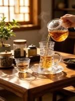 China Daily Life Durable Glass Drinking Sets 12pcs Turkish Cups 12pcs Saucers 12pcs Cawa Cups Perfect for Hotels Bars and Tea Service for sale