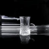 China Clear Glass Tea Cup Set 6pcs Turkish Cups 5 Pattern Stylish Transparent Cup Ideal for Tea Lovers and Cafes for sale