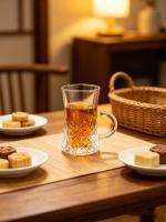 China Clear Glass Tea Cup Set 6pcs Turkish Cups 5 Pattern Stylish Transparent Cup Ideal for Tea Lovers and Cafes for sale