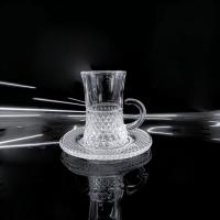 China Set of 6pcs Turkish Cups 6pcs Saucers with Classical Stylish Design Perfect for Daily Life for sale