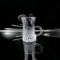 China Stylish Glass Tea Cups Set 6pcs Turkish Cups Ideal for Commercial in Cafes Restaurants and Hotels for sale