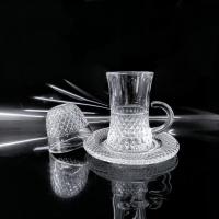 China Set of 12pcs Turkish Cups 12pcs Saucers 12pcs Cawa Cups Designed for Turkish Style Tea Drinking Elegant Shape for sale