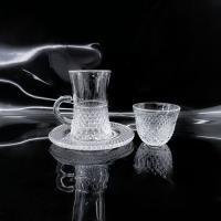 China Classical Glass Tea Cups Set of 6pcs Turkish Cups 6pcs Saucers 6pcs Cawa Cups Great for Elegant Tea Drinking Experience for sale