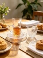China Set of 12pcs Turkish Cups 12pcs Saucers 12pcs Cawa Cups Designed for Turkish Style Tea Drinking Elegant Shape for sale