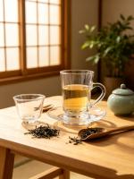 China Transparent Modernist Glass Tea Cup Set of 12pcs Turkish Cups 12pcs Saucers 12pcs Cawa Cups Perfect for Enjoying Tea Comfortably for sale