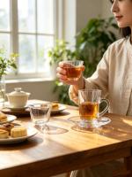 China Modernist Transparent Glass Tea Cup Set 6pcs Turkish Cups 6pcs Saucers 6pcs Cawa Cups Designed for Comfortable Tea Drinking for sale