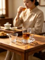 China Transparent Modernist Glass Tea Cup Set of 12pcs Turkish Cups 12pcs Saucers 12pcs Cawa Cups Perfect for Enjoying Tea Comfortably for sale