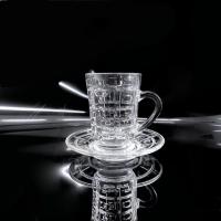 China Elegant Glass Tea Cups Set 6pcs Turkish Cups 6pcs Saucers Designed for Clear Visibility and Comfortable Tea Drinking Experience for sale