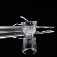 China Vintage Star Cut Lead-Free Glass Small Tea Tasting Cups 6 Pack 65ml Capacity 6pcs Cawa Cups Set for sale