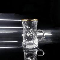 China 12PCS Luxury Glass Coffee Tea Cup Saucer Sets Vintage Turkish Arabic Coffee Cup Set with Gold Rim for Arabic Tea, Black Tea & Coffee, Luxury Table Drinkware for sale
