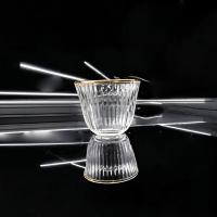 China Luxury 36PCS Glass Tea Cup Set Modern Glass Tea Cup & Saucer Set with Gold Rim for Tea Enthusiasts, Friends and Family for sale