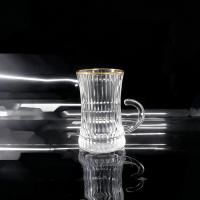 China Luxury 36PCS Glass Tea Cup Set Modern Glass Tea Cup & Saucer Set with Gold Rim for Tea Enthusiasts, Friends and Family for sale