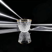 China Elegant Gold Rim Embossed Glass Tea Cup with Saucer Arabic Turkish Style Glass Tea Cup Premium Quality Luxury Glassware for Tea & Coffee for sale