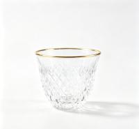 China Factory Wholesale Customizable Gold Rim Embossed Glass Tea Cup Set 18PCS Glass Tea Cup Cawa Cup with Saucer Premium Quality Glassware for sale